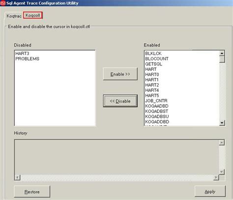 how to use sql agent trace configuration utility koqctleditutility