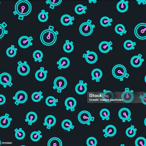 라인 스톱워치 아이콘은 검은 색 배경에 원활한 패턴을 격리 시간 타이머 기호입니다 크로노미터 기호 벡터 2 위 상 종류에 대한