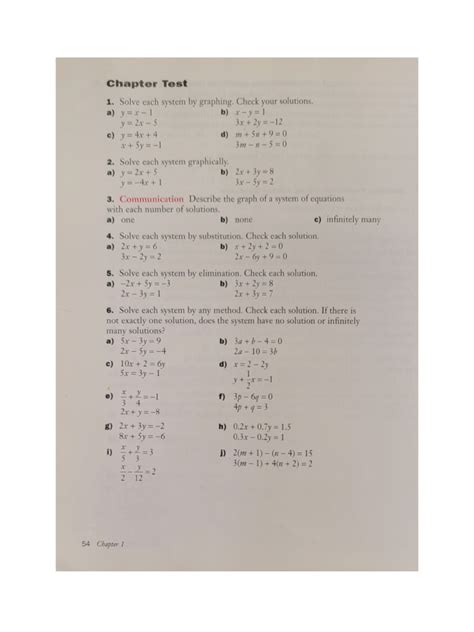 System Of Linear Equations Practice Test1 2023 Pdf