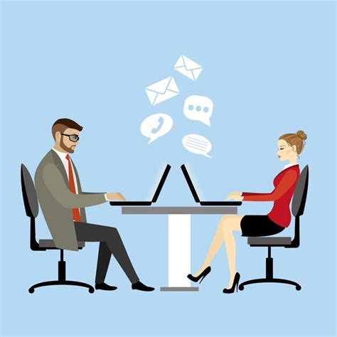 Premium Vector Office Workers Or Business Woman Sitting At Table In