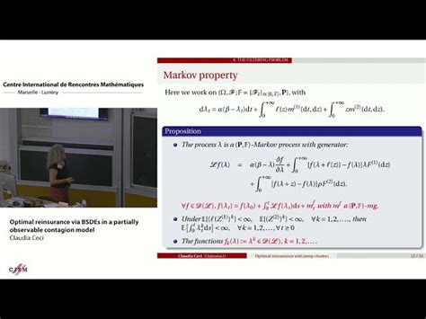 Free Video Optimal Reinsurance Via Bsdes In A Partially Observable Contagion Model From Centre