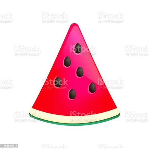 씨앗을 가진 빨간 수박 조각 여름 과일 농장 개념 3d 벡터 아이콘입니다 3차원 형태에 대한 스톡 벡터 아트 및 기타 이미지