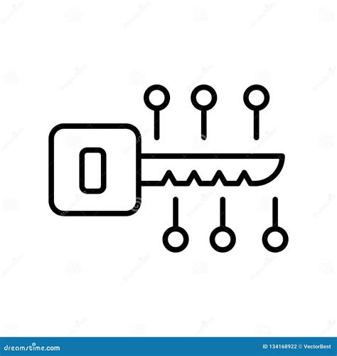 Digital Key Icon Vector Isolated On White Background Digital Key Sign Thin Line Design