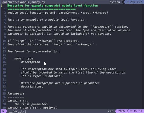 Incorrect Docstring Preview Formatting With Args And Kwargs · Issue