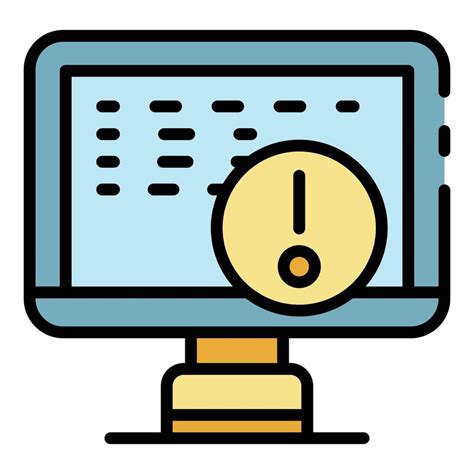 Hacking Computer Icon Color Outline Vector 15681072 Vector Art At Vecteezy