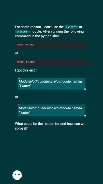 Importerror No Module Named Tkinter Shorts Youtube
