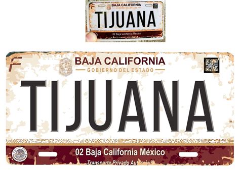Set Tijuana Baja California Mexico Aluminum License Plate Sign Placa 6