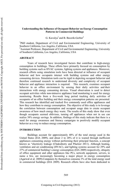 Pdf Understanding The Influence Of Occupant Behavior On Energy Consumption Patterns In