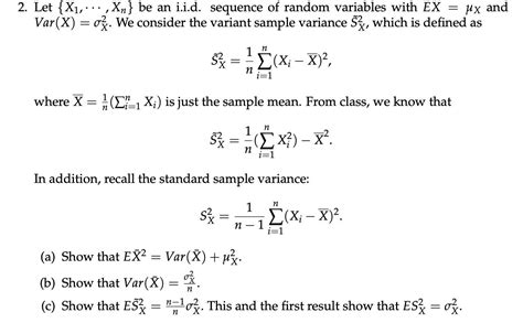 Solved Let X Xn Be An I I D Sequence Of Random Chegg Com