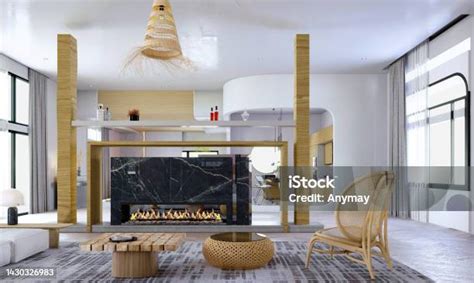 3d 렌더링 3d 일러스트레이션 인테리어 장면 및 모형 거실 산업 스타일 렌더링 3d 흰색 벽 장식 재료 목재 0명에 대한 스톡 사진 및 기타 이미지 Istock