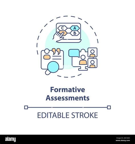 2d Colorful Thin Linear Icon Formative Assessments Concept Stock Vector Image And Art Alamy