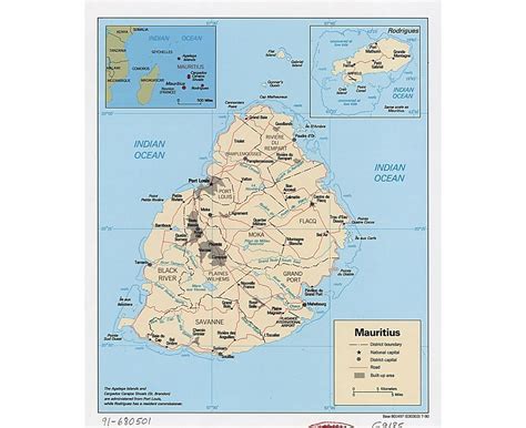 Physical Map Of Mauritius Ezilon Maps
