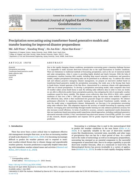 Pdf Precipitation Nowcasting Using Transformer Based Generative Models And Transfer Learning