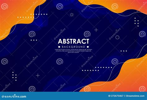 Abstract Dynamic Navy Blue Orange Gradient Fluid Shape Background Stock Vector Illustration
