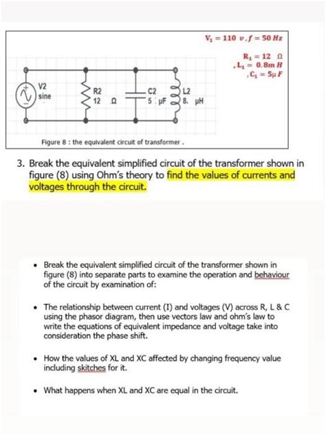 Solved Figure 8 The Equivalent Circuit Of Transformer 3