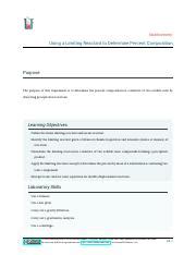 Understanding Stoichiometry Through Limiting Reactants Course Hero