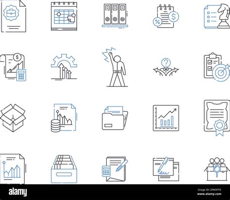 Document Management Outline Icons Collection Document Management