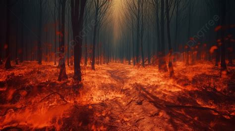 화염과 불타는 나무에 휩싸인 숲의 3d 렌더링 들불 산불 죽은 나무 배경 일러스트 및 사진 무료 다운로드 Pngtree