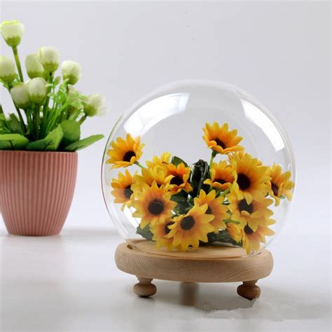 Badu Bg Диаметър 13 см среден размер Трикрака основа за дънери Кръгла стъклена куполна ваза