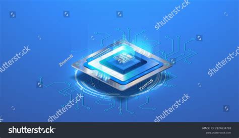 Microchip Microprocessor Hardware Engineering Futuristic Microchip Stock Vector Royalty Free
