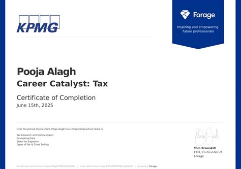 Kpmg Careercatalyst Taxvirtualexperience Forage Taxation Finance