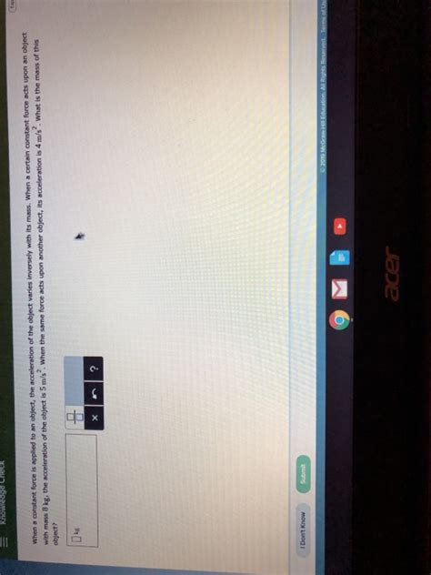 Solved When A Constant Force Is Applied To An Object The