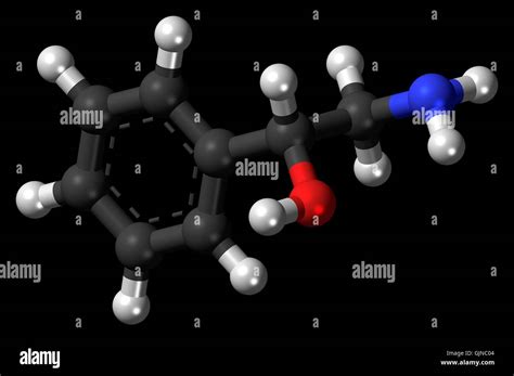 A 3d Model Of The Phenylethanolamine Molecule Depicting Its Structure