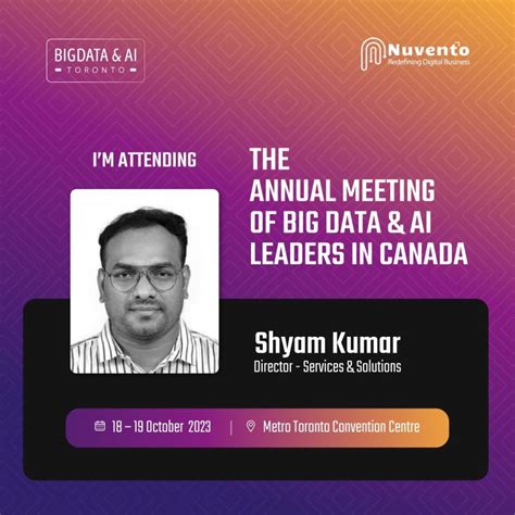 Shibin Sebastian On Linkedin Bdait23 Bigdatatoronto Datainnovation Networking Nuvento…