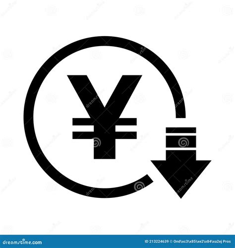 Yen Reduction Symbol Cost Decrease Icon Reduce Debt Bussiness Sign