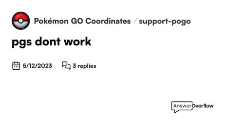 Pgs Dont Work Pokémon Go Coordinates