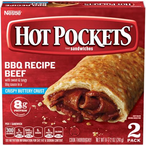 Hot Pockets® Bbq Recipe Beef Crispy Buttery Crust Frozen Snacks 9 Oz