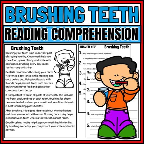 Brushing Teeth Reading Comprehension Passage And Questions Grades 24