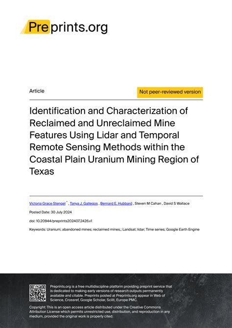 Pdf Identification And Characterization Of Reclaimed And Unreclaimed