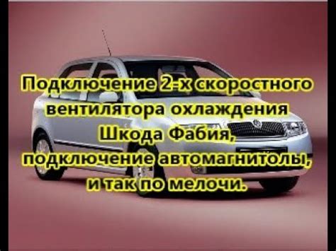 Подключение 2-х скоростного вентилятора охлаждения через реле, Шкода ...