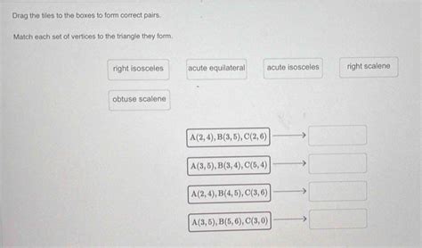 solved drag the tiles to the boxes to form correct pairs match each