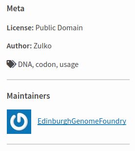 Please Include A License File Repo PyPI Issue Edinburgh Genome Foundry Codon Usage