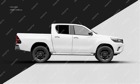 Camioneta Pickup De Cabina Doble Moderna Blanca Brillante Realista