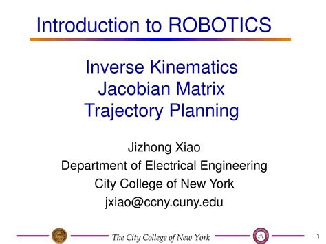 Ppt Inverse Kinematics Jacobian Matrix Trajectory Planning Powerpoint