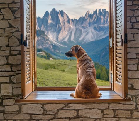 Download Dog Ai Generated Window Royalty Free Stock Illustration