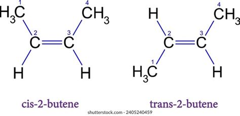 Chemical Structure Cis Trans Isomers Vector Stock Vector Royalty Free 2405240459 Shutterstock