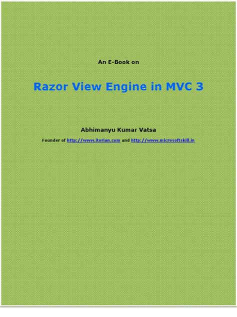 Razor View Engine In Mvc 3 Pdf