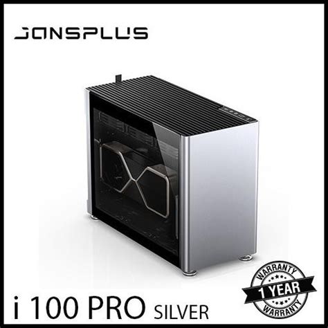 Jual Jonsplus Aluminum Itx Case I100 Pro Glass Mini Itx Silver Casing