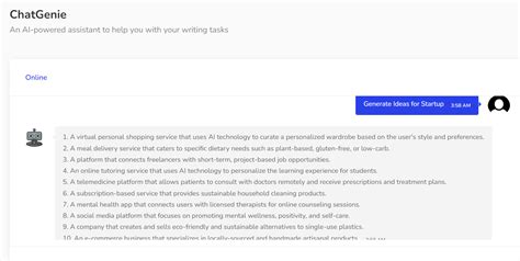 Free Startup Ideas Generator Writecream