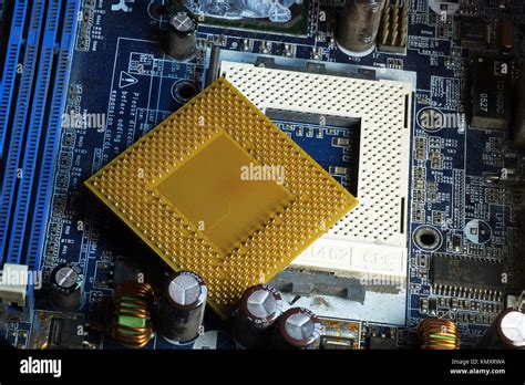 computer central processing unit cpu removed from mounting socket