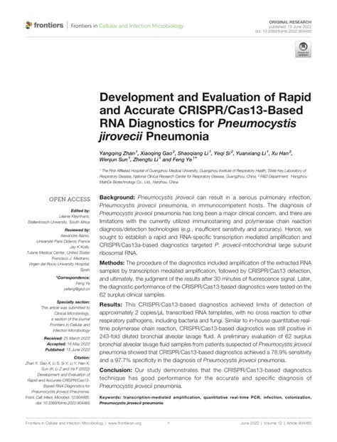 Pdf Development And Evaluation Of Rapid And Accurate Crisprcas13 Based Rna Diagnostics For