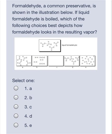 Solved Formaldehyde A Common Preservative Is Shown In The