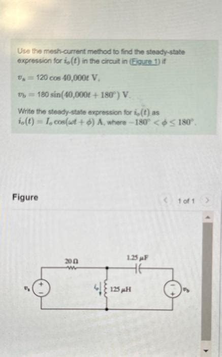 solved use the mesh current method to find the steady state