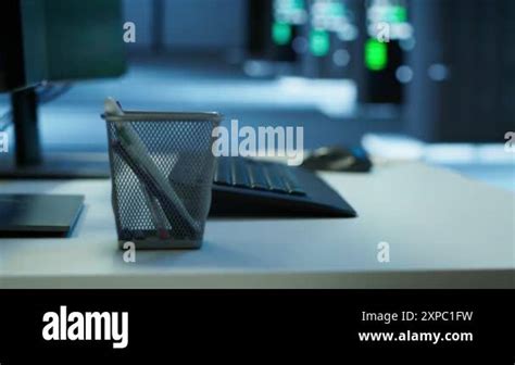 Devices In Data Center Office Used For Managing Supercomputers Gear