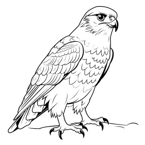 Premium Photo A Drawing Of A Bird Of Prey Sitting On A Branch Generative Ai