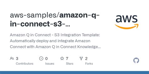 Github Aws Samplesamazon Q In Connect S3 Integration Template